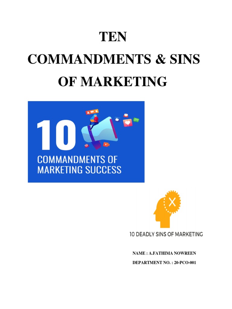 10 Commandments and Sins | PDF | Apple Inc. | Marketing