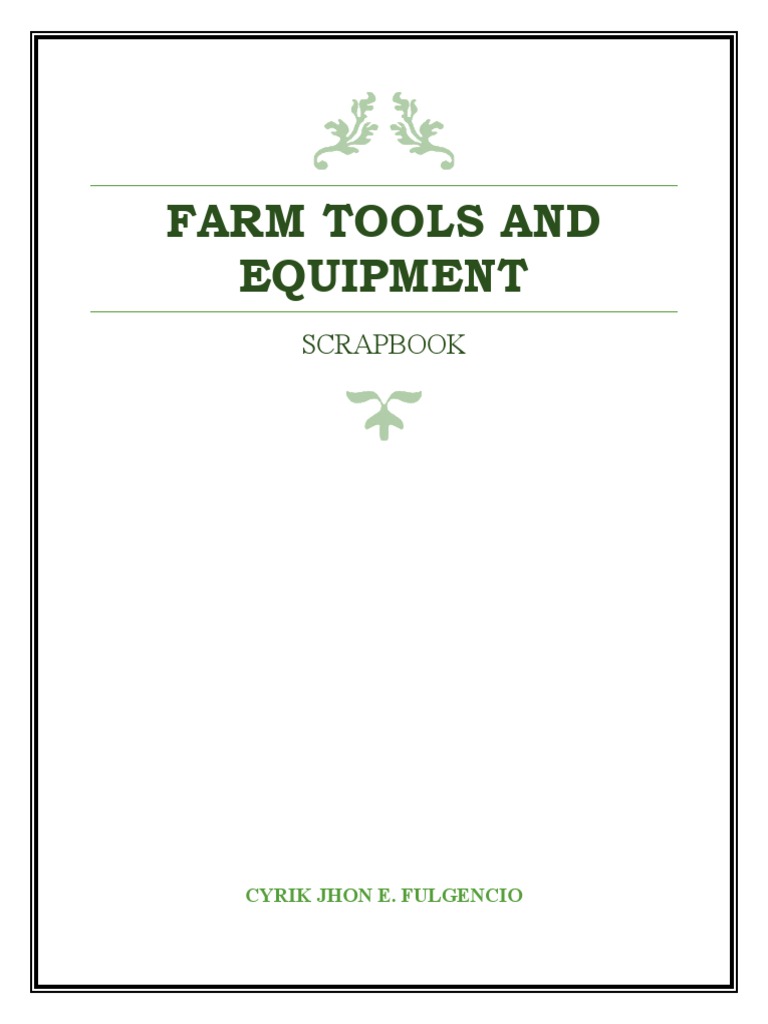 Farm Tools and Equipment: Scrapbook | PDF