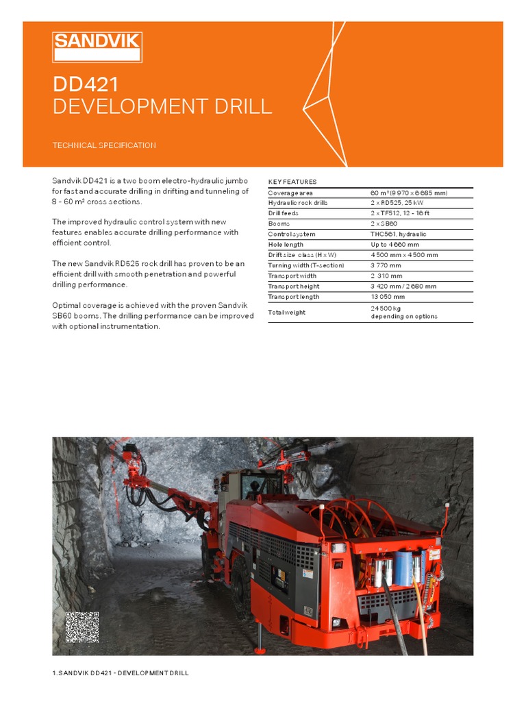 Dev Drill Rig - Sandvik Dd421-Specification-Sheet-English | PDF | Truck ...