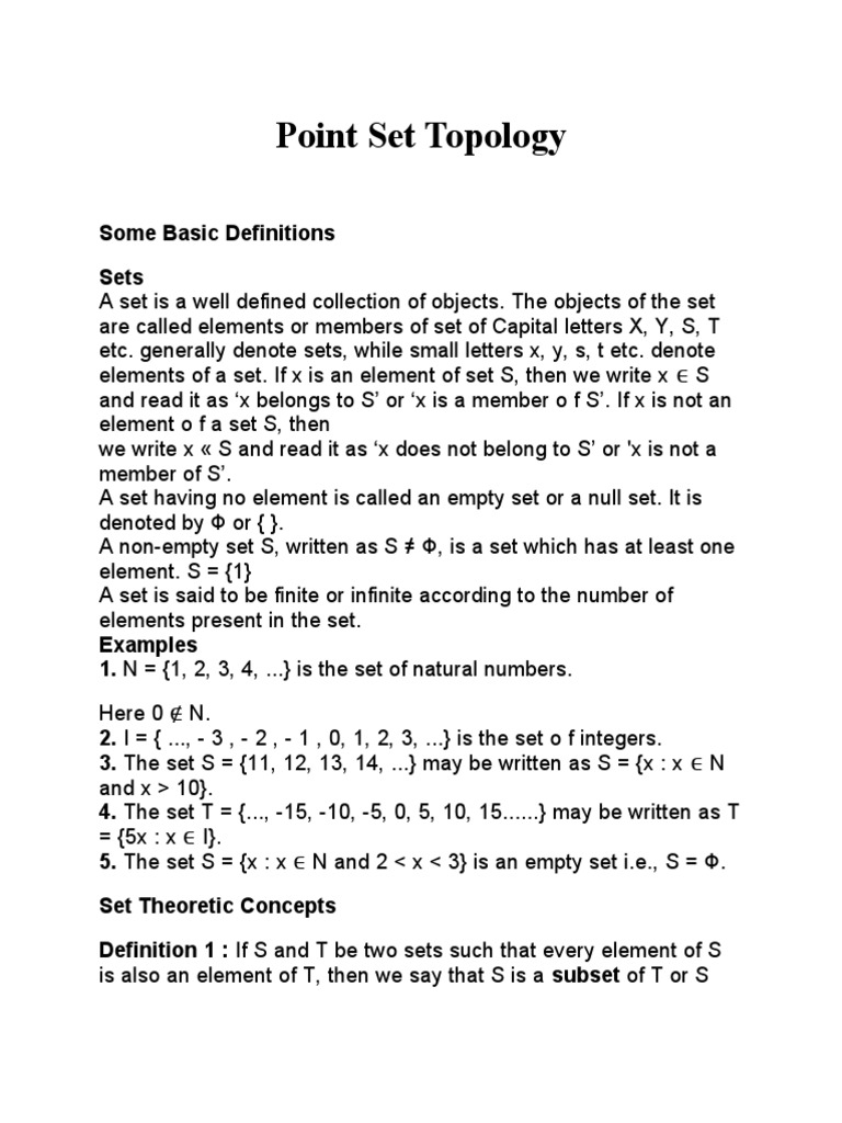 3.point Set Topology | PDF | Set (Mathematics) | Abstract Algebra