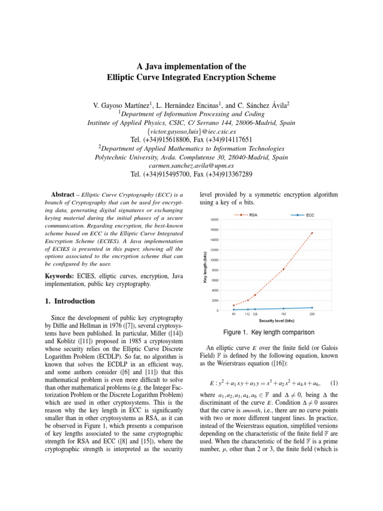 A Java Implementation of the Elliptic Curve Integrated Encryption ...