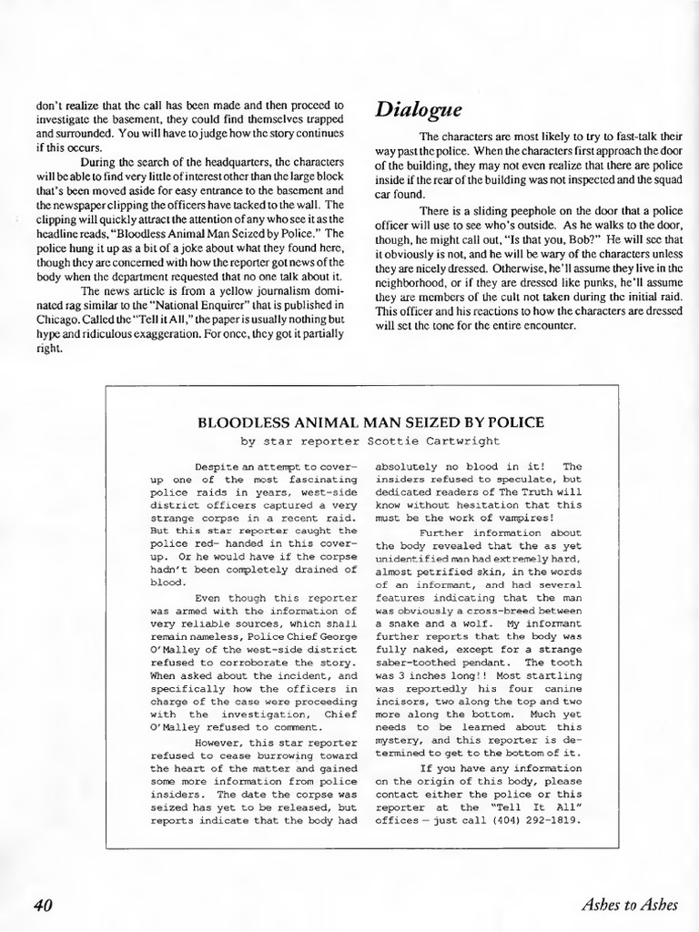 Dialogue: Bloodless Animal Man Seized by Police | PDF | Police