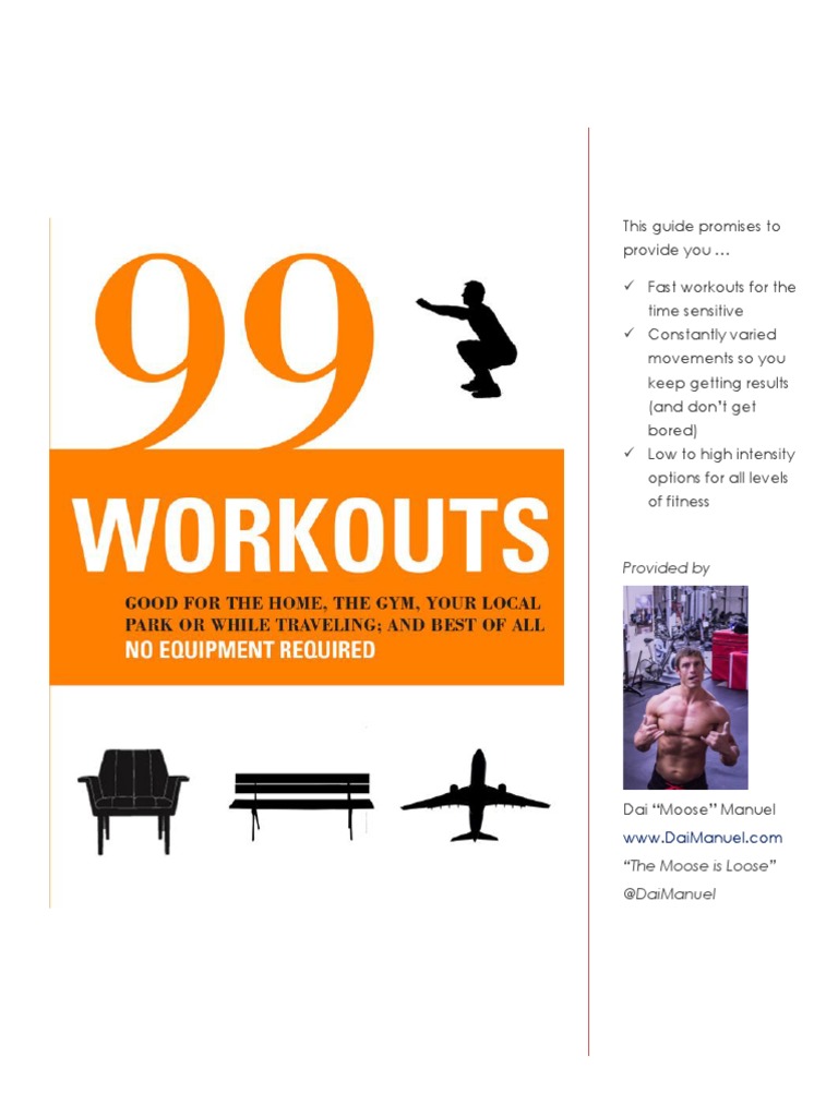 Guide - 99 Workouts No Equipment Needed | PDF | Physical Fitness ...