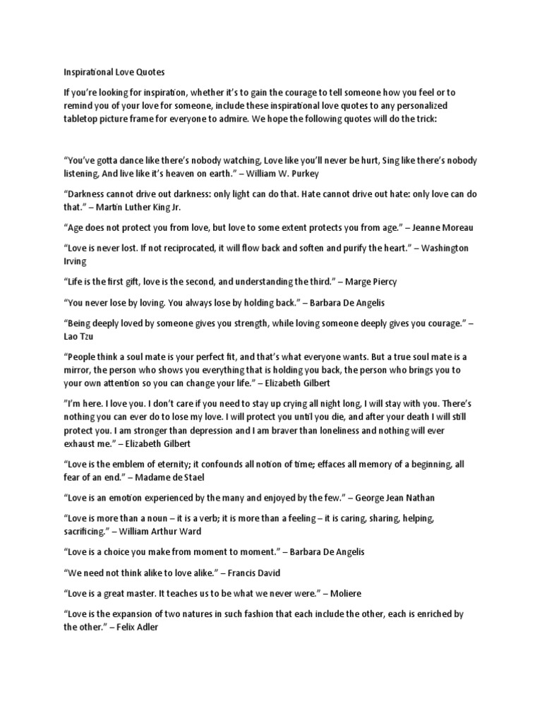 Inspiration Love Quotes | PDF | Love