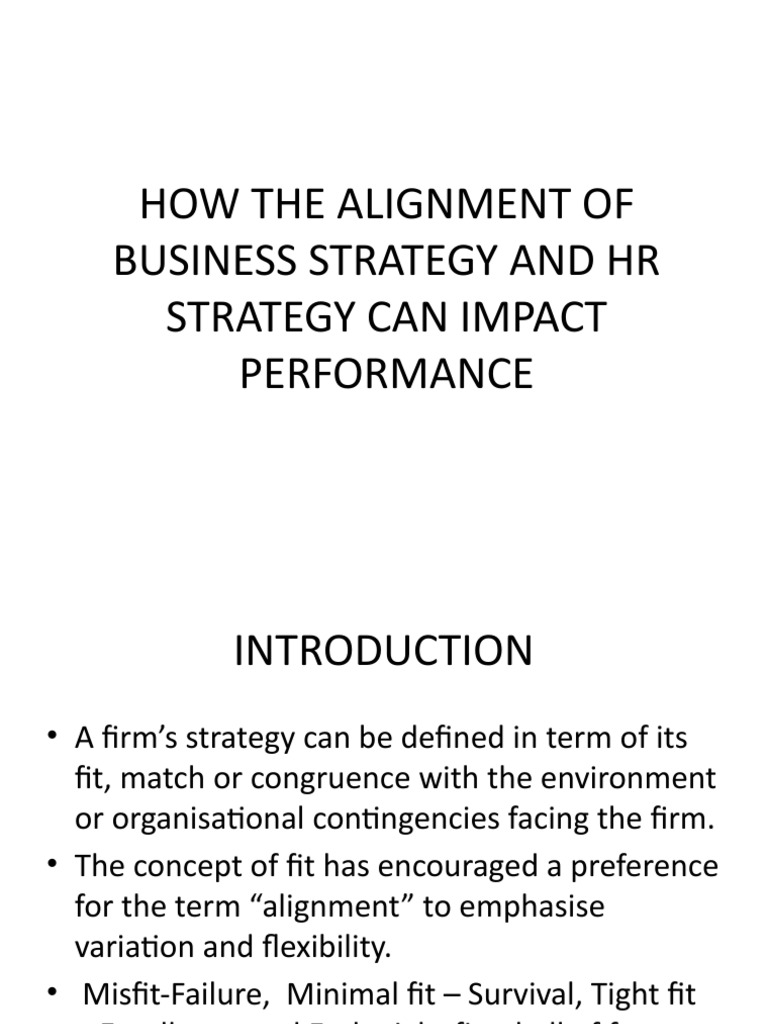 How The Alignment of Business Strategy and HR | PDF | Strategic ...