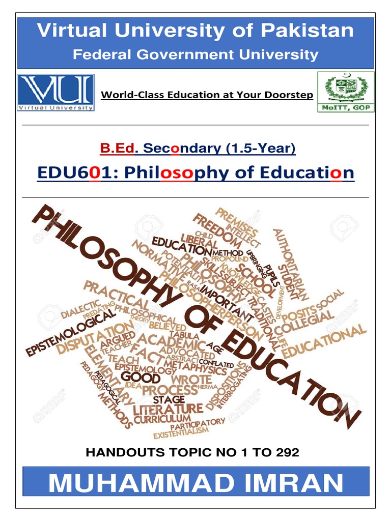 EDU601 - Philosophy of Education (Topic 1 To 292) (HANDOUTS) | PDF ...