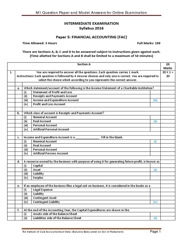 An Accurate Review of Key Financial Accounting Concepts for the Intermediate Examination | PDF ...
