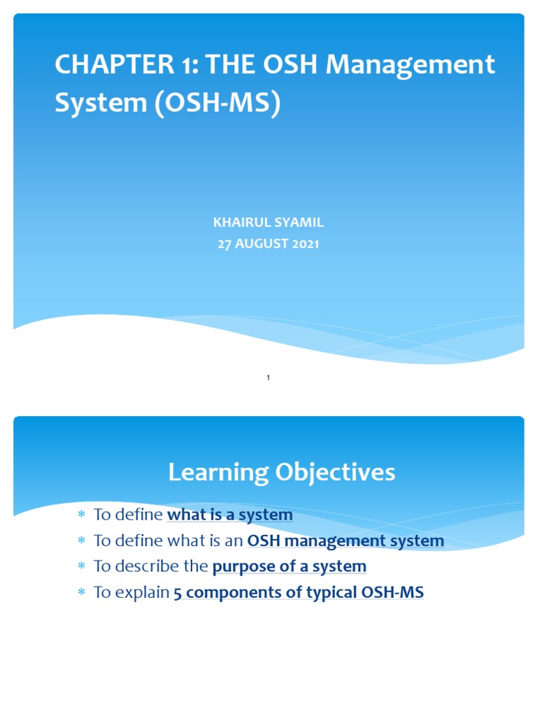 The Osh Management System | PDF | Occupational Safety And Health | Business