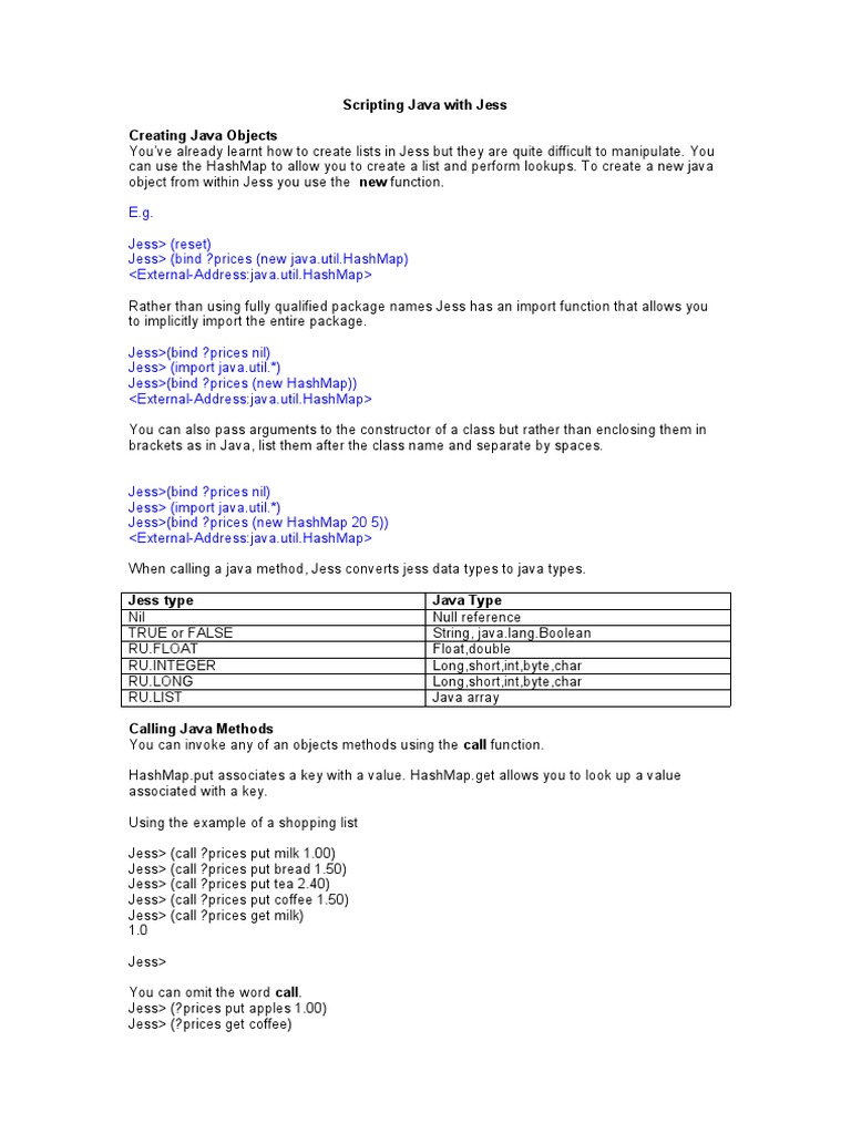 Jess And Java Pdf Object Oriented Programming Computer Programming 