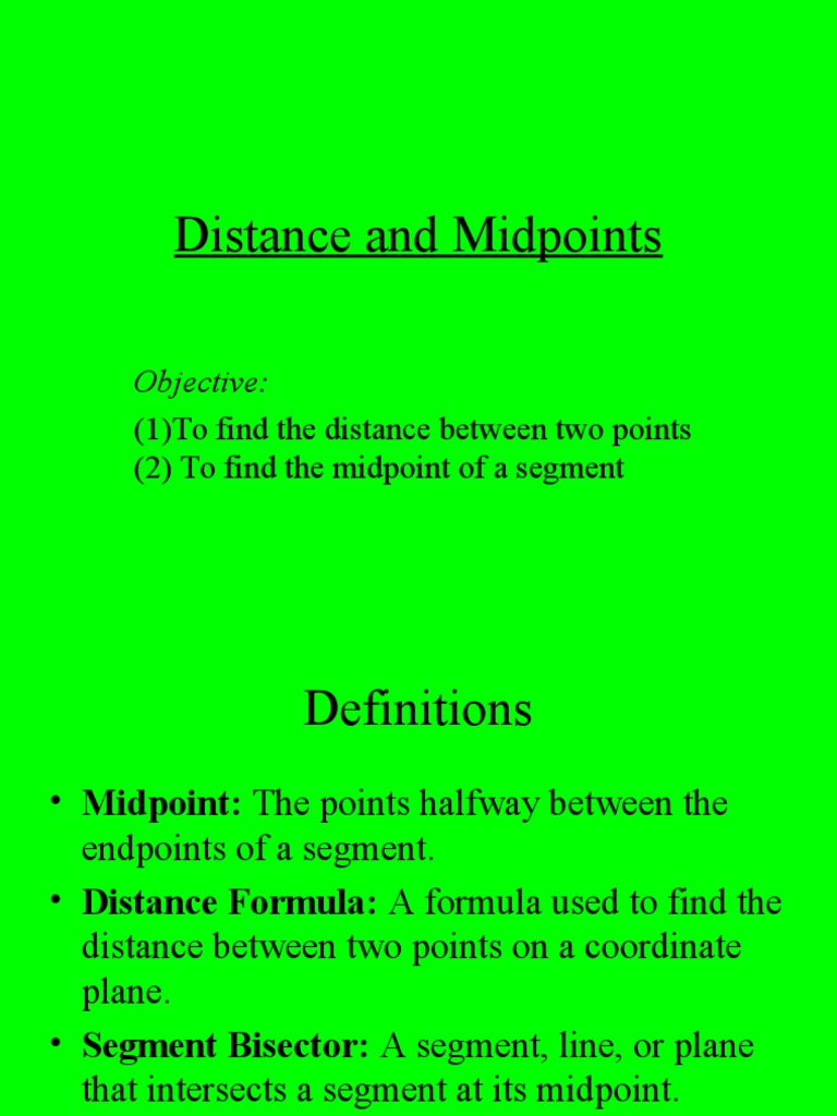 Distance and Midpoint Calculations | PDF | Geometry | Elementary Geometry