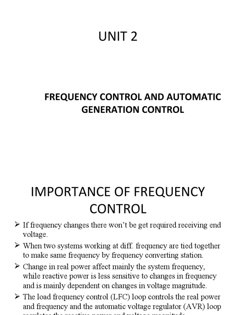 Unit 2: Frequency Control and Automatic Generation Control | PDF | Ac ...