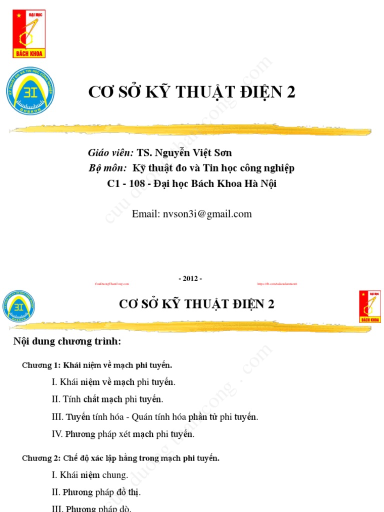 Ly Thuyet Mach 2 Nguyen Viet Son Chuong 0 Gioi Thieu (Cuuduongthancong - Com) | PDF