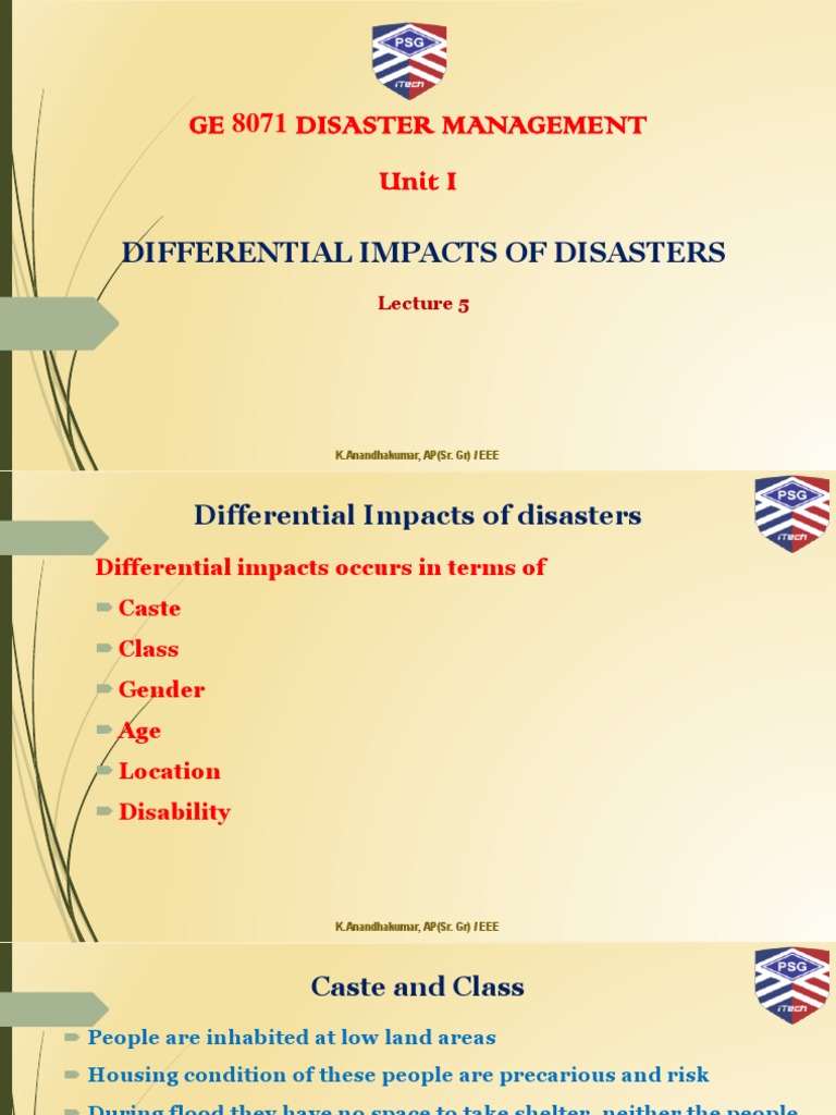 7.differential Impacts of Disasters | PDF | Science & Mathematics