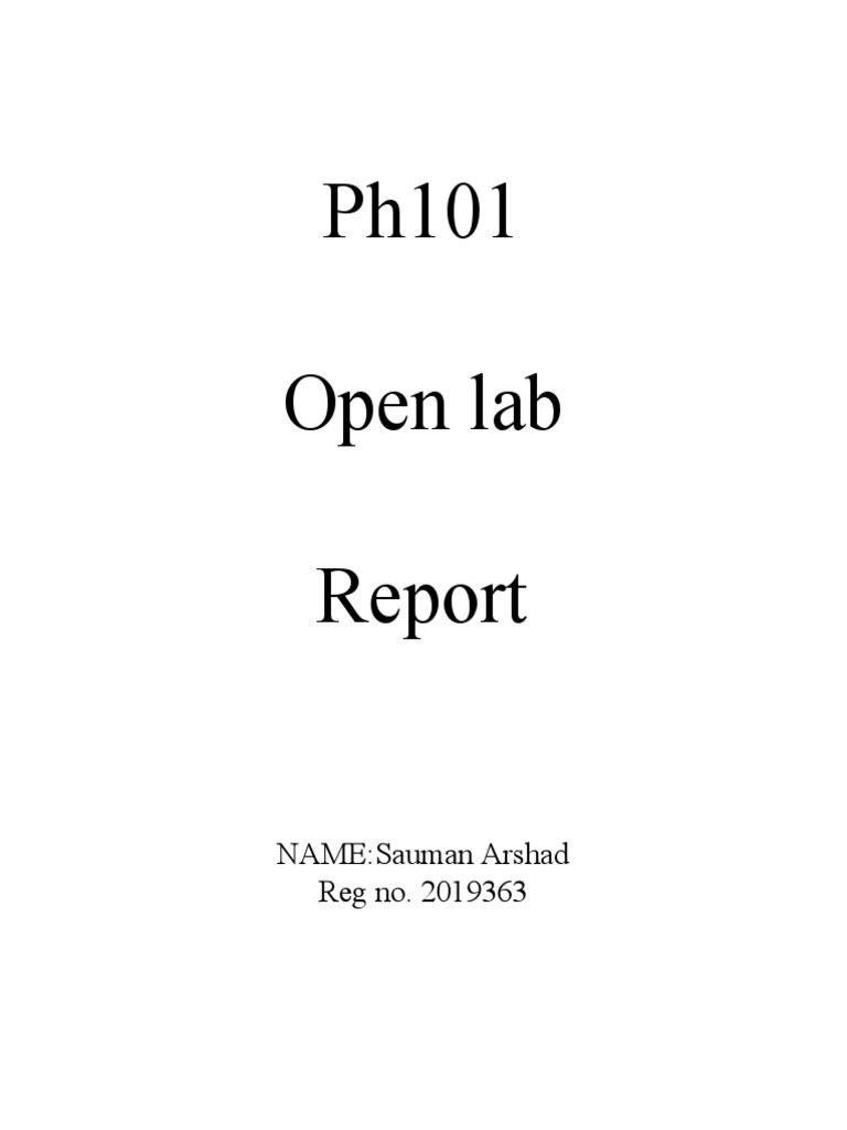 PH Lab Report | PDF | Pendulum | Cartesian Coordinate System