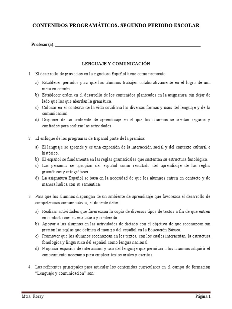 Contenidos Programáticos | PDF | Aprendizaje | Comunicación
