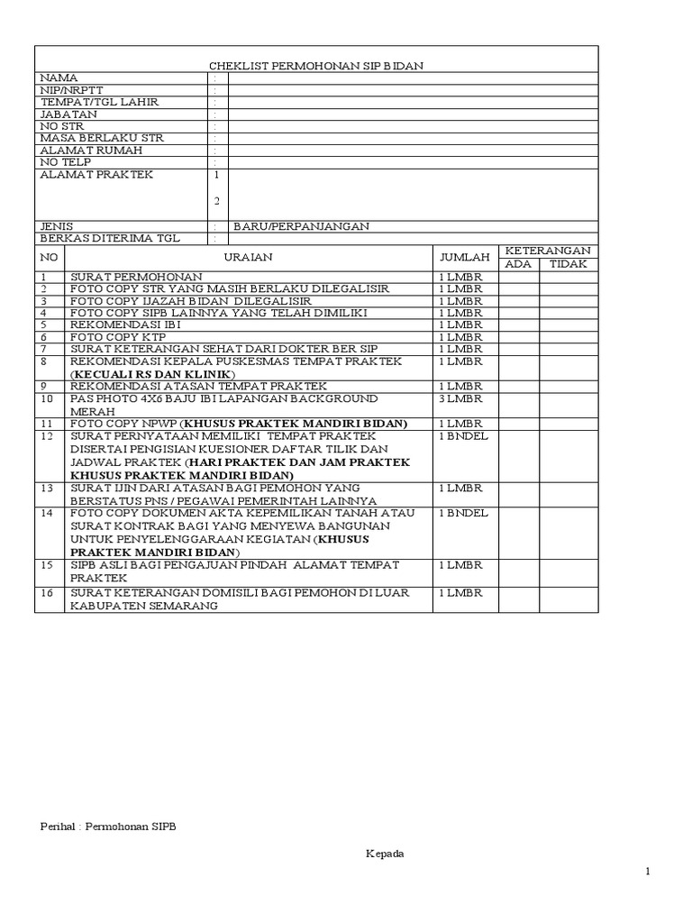 Blangko Sipb Baru | PDF