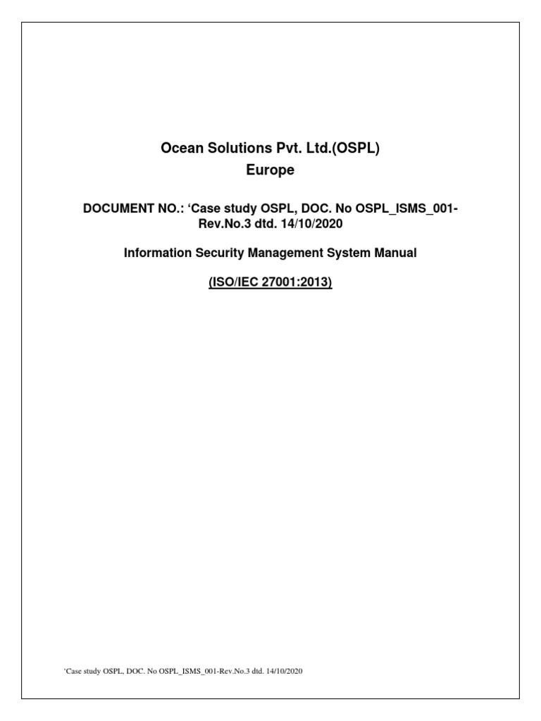 Case Study-Ospl-Isms La Irca-06-2020 | PDF | Information Security | Audit