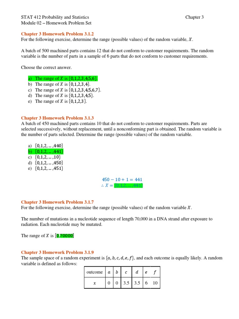 Probability Distribution Homework | PDF | Probability Distribution ...