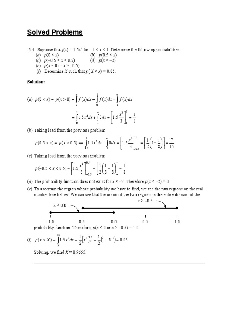 Solved Problems: Solution | PDF | Probability Density Function ...