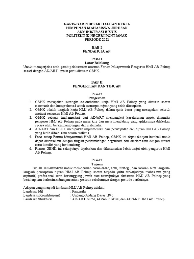 GBHK HMJ AB Polnep 2021: Panduan Kerja | PDF | Karier & Perkembangan ...