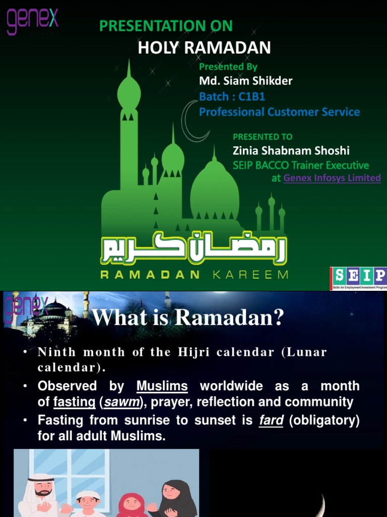 Presentation On Ramadan by Siam | PDF | Ramadan | Religious Behaviour ...