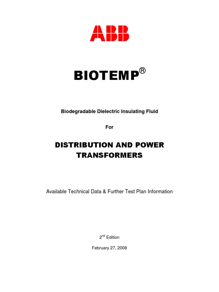 BIOTEMP Technical Data - Updated February 2008 | PDF | Electrical ...
