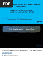 Module 1 - Introduction To Osh | PDF | Occupational Safety And Health ...