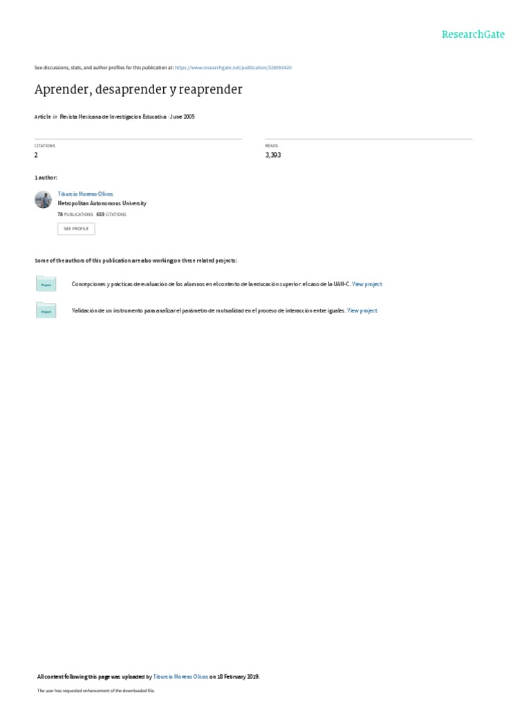 Aprender, desaprender y reaprender en educación | PDF | Aprendizaje | Conocimiento