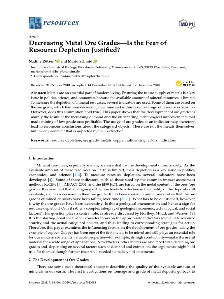 Decreasing Metal Ore Grades - Copper | PDF | Mining | Ore