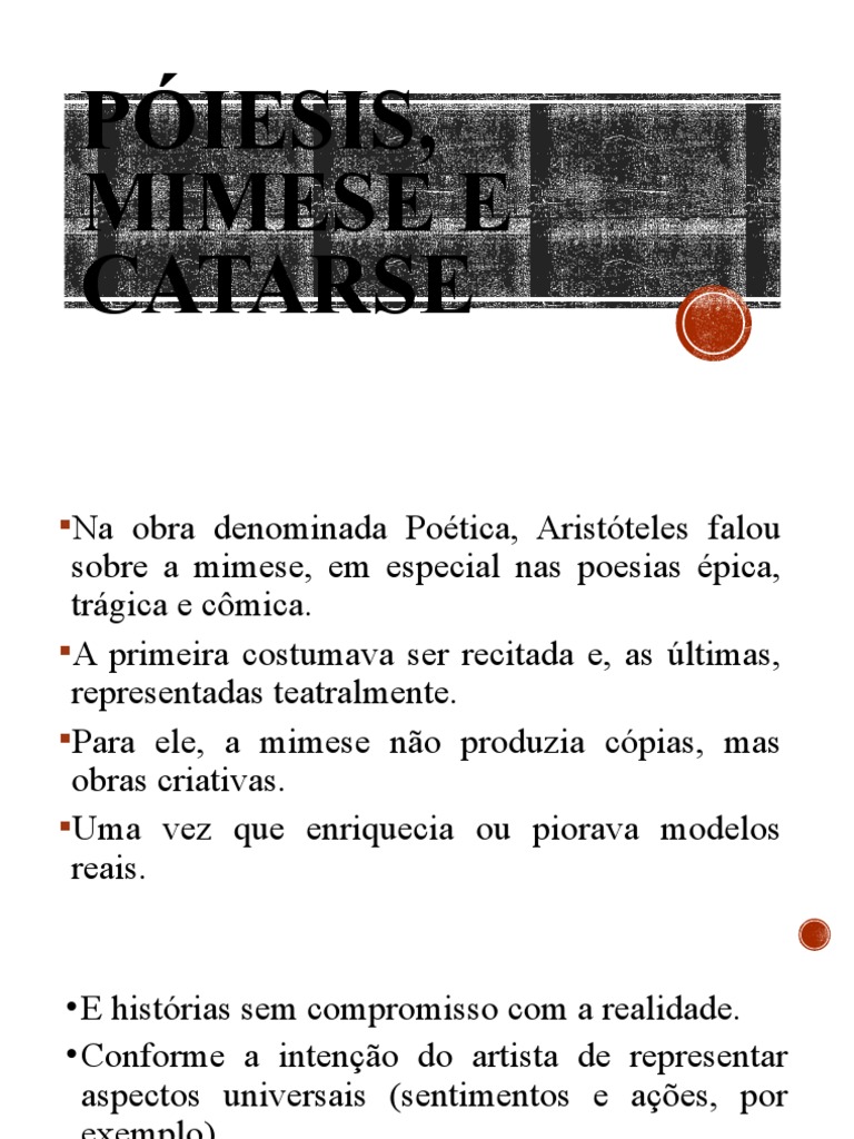 Póiesis, Mimese e Catarse | PDF | Estética | Aristóteles