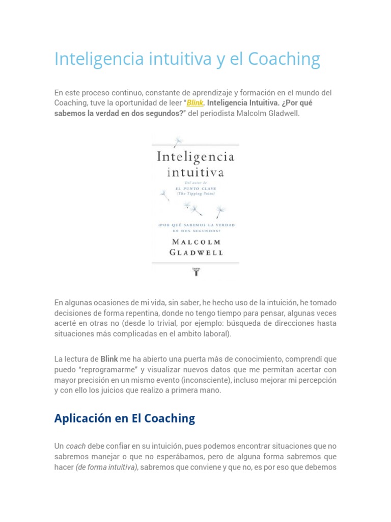 Inteligencia Intuitiva y El Coaching | PDF