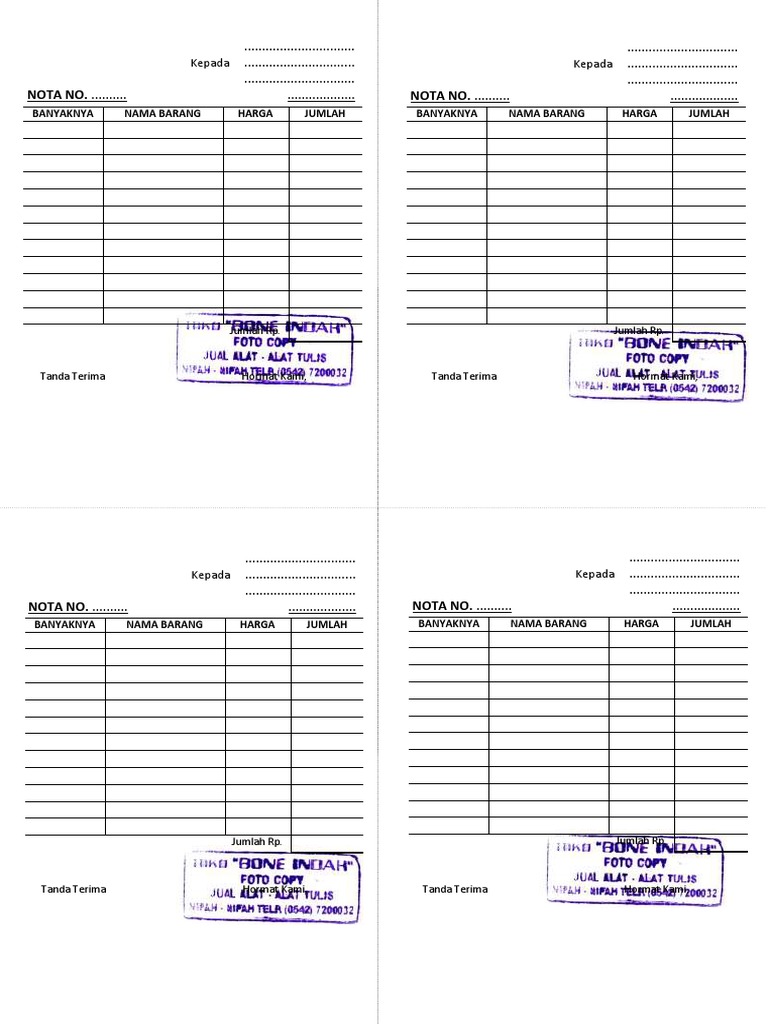 Nota Kosong Atk | PDF
