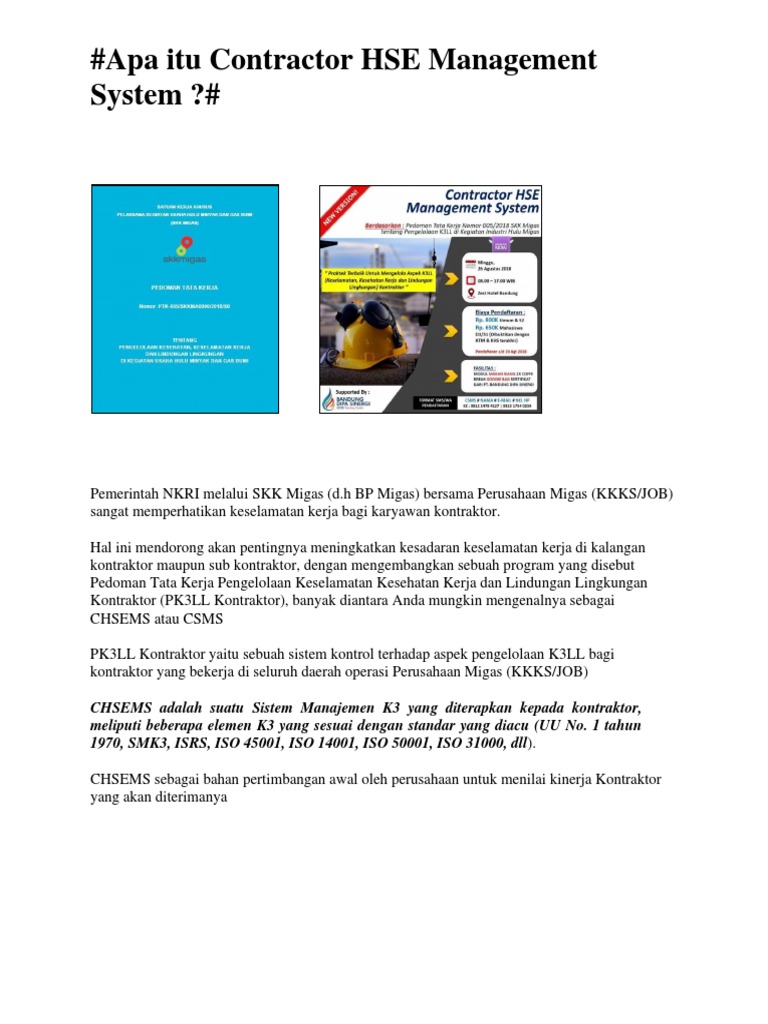 Apa Itu Contractor HSE Management System-01 | PDF