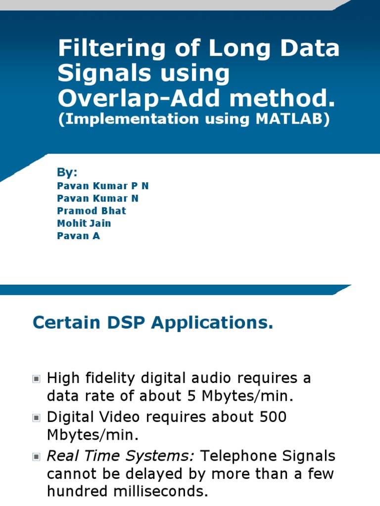 DSP Overlap Add Method | PDF | Digital Signal Processing ...