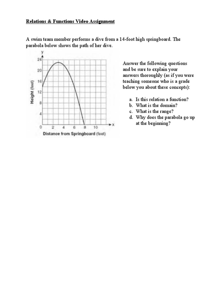 Relations Functions Video Assignment Pdf