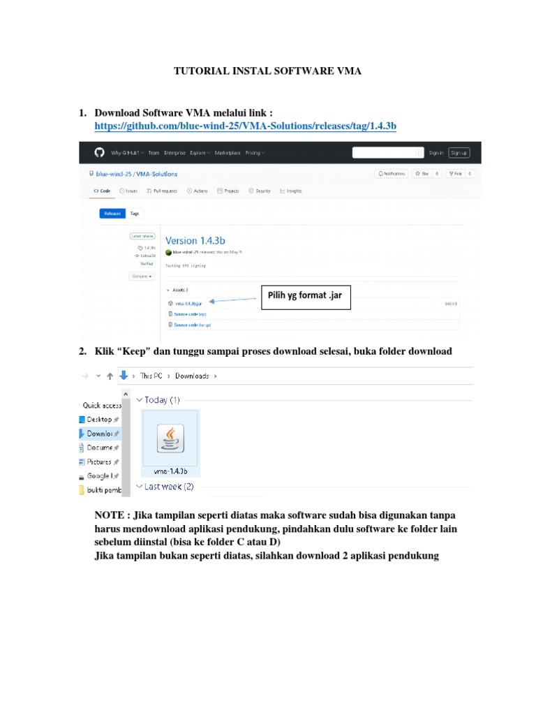 Tutorial Instal Software Vma | PDF