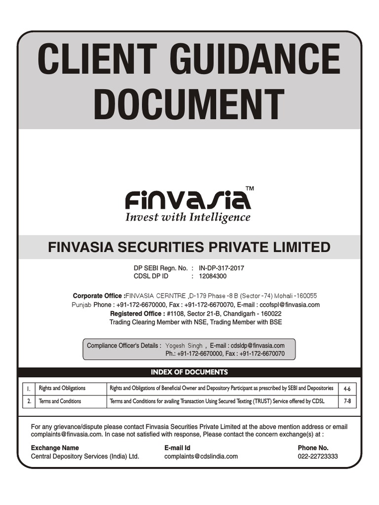Finvasia Client Guidance DEMAT | PDF | Identity Document