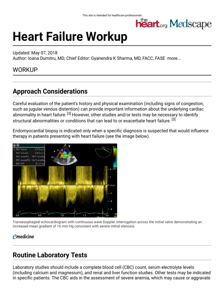 Heart Failure Workup Guidelines | PDF | Electrocardiography ...