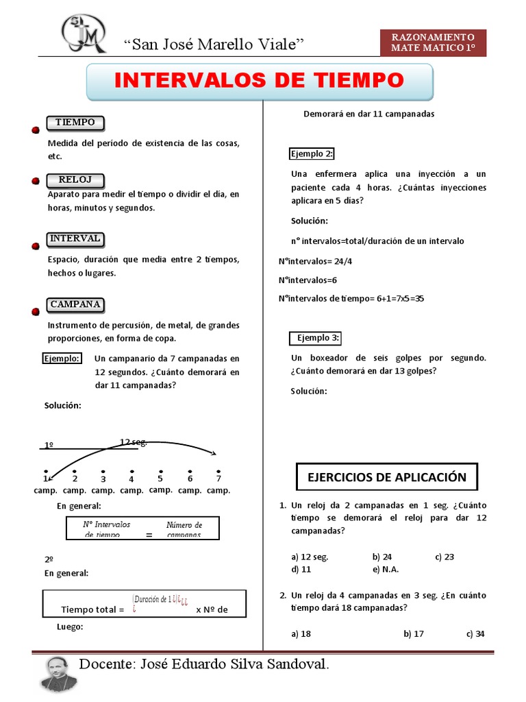 Ejercicios de Intervalos de Tiempo | PDF | Reloj