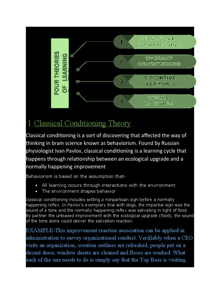 1.classical Conditioning Theory | PDF | Learning | Cognition