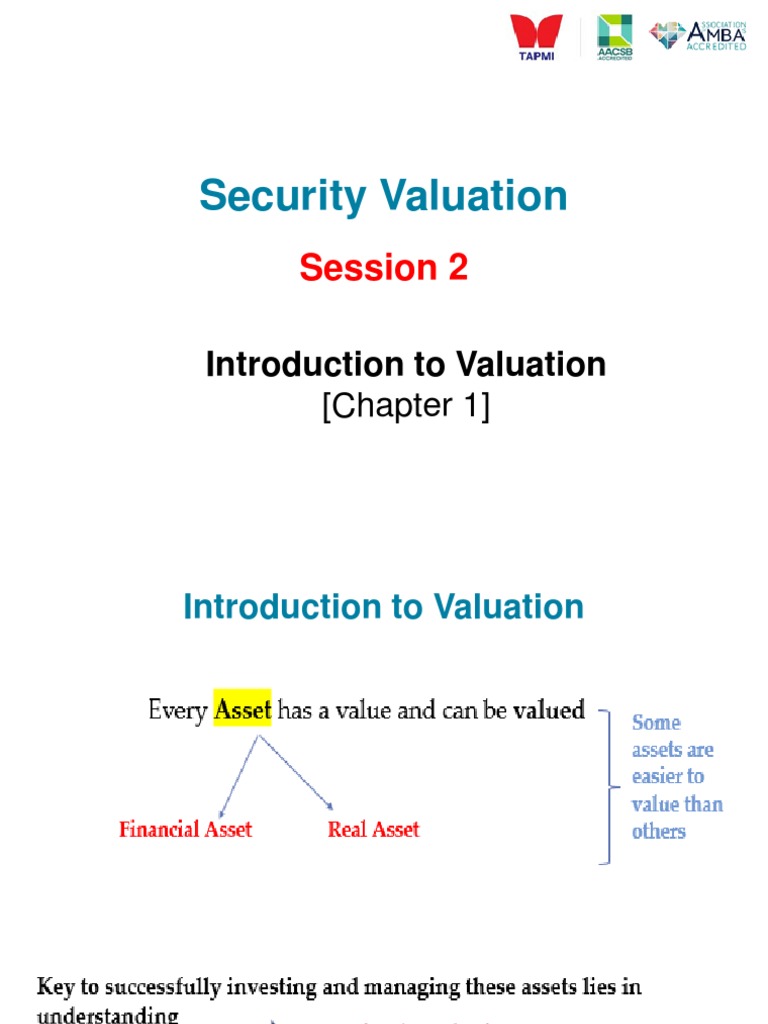 Session 2 (CH 1 - Introduction To Valuation) | PDF | Valuation (Finance ...