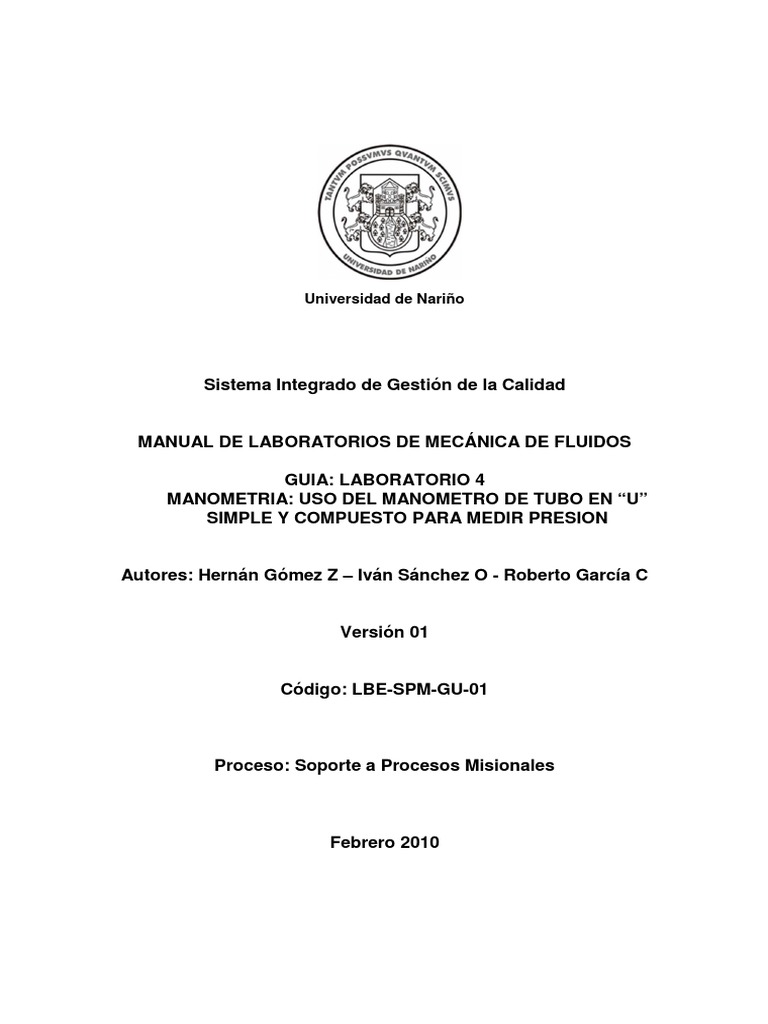 4 Lab Manometria Revisado | PDF | Tecnología