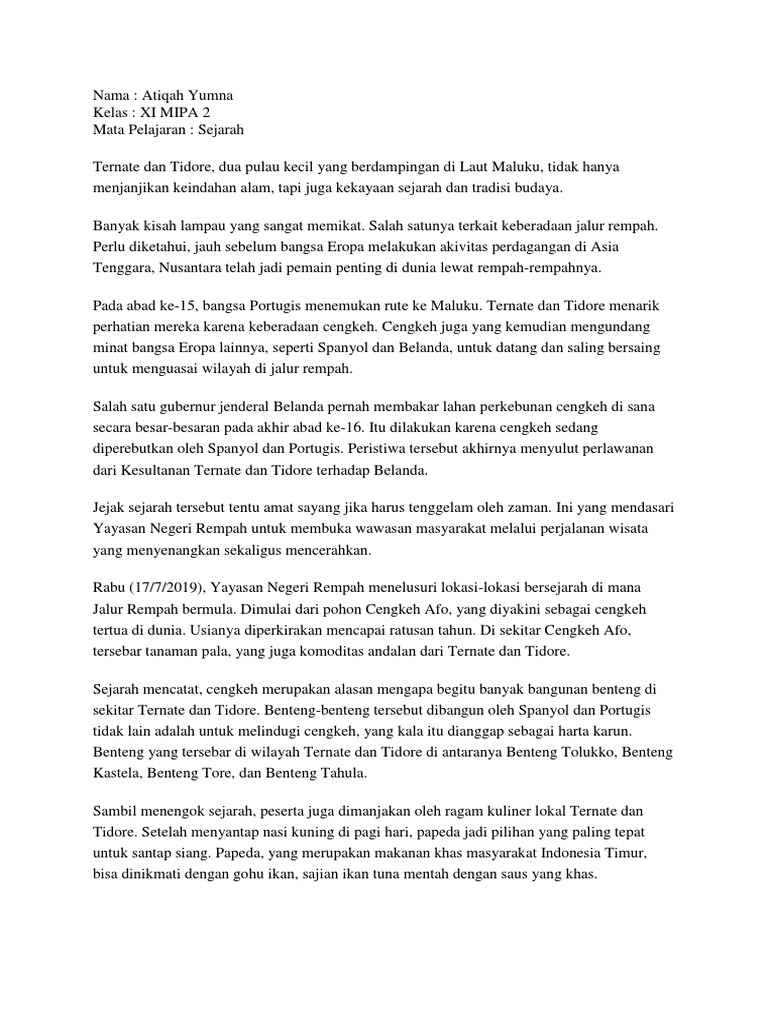Atiqah Yumna - XI MIPA 2 (Jalur Rempah) | PDF