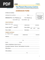 Pre School Admission Form Template | PDF | Preschool | Schools