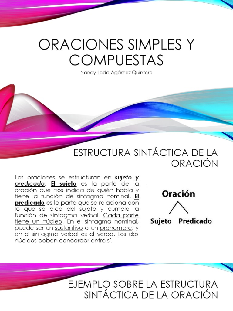 Estructura de Oraciones Simples y Compuestas | PDF | Predicado ...