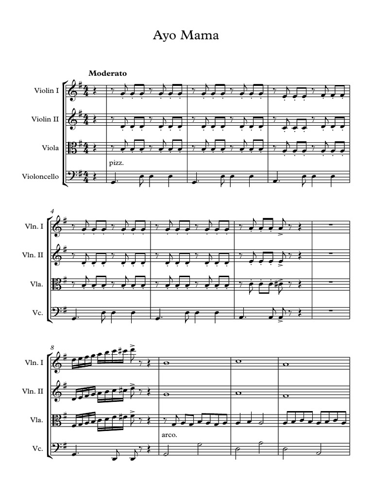 Ayo Mama - Score and Parts | PDF