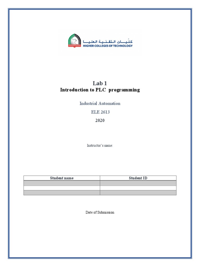 ELE-2613 Industrial Automation LabManual | PDF | Programmable Logic Controller | Automation
