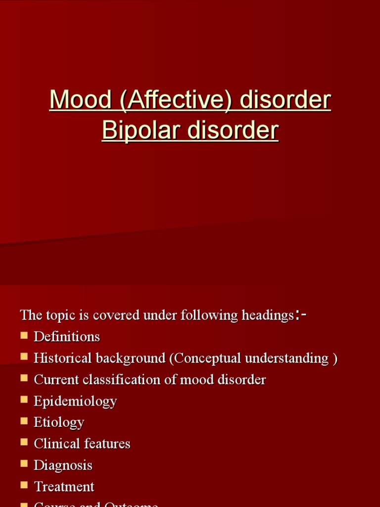 Mood (Affective) Disorder Bipolar Disorder | PDF | Bipolar Disorder ...