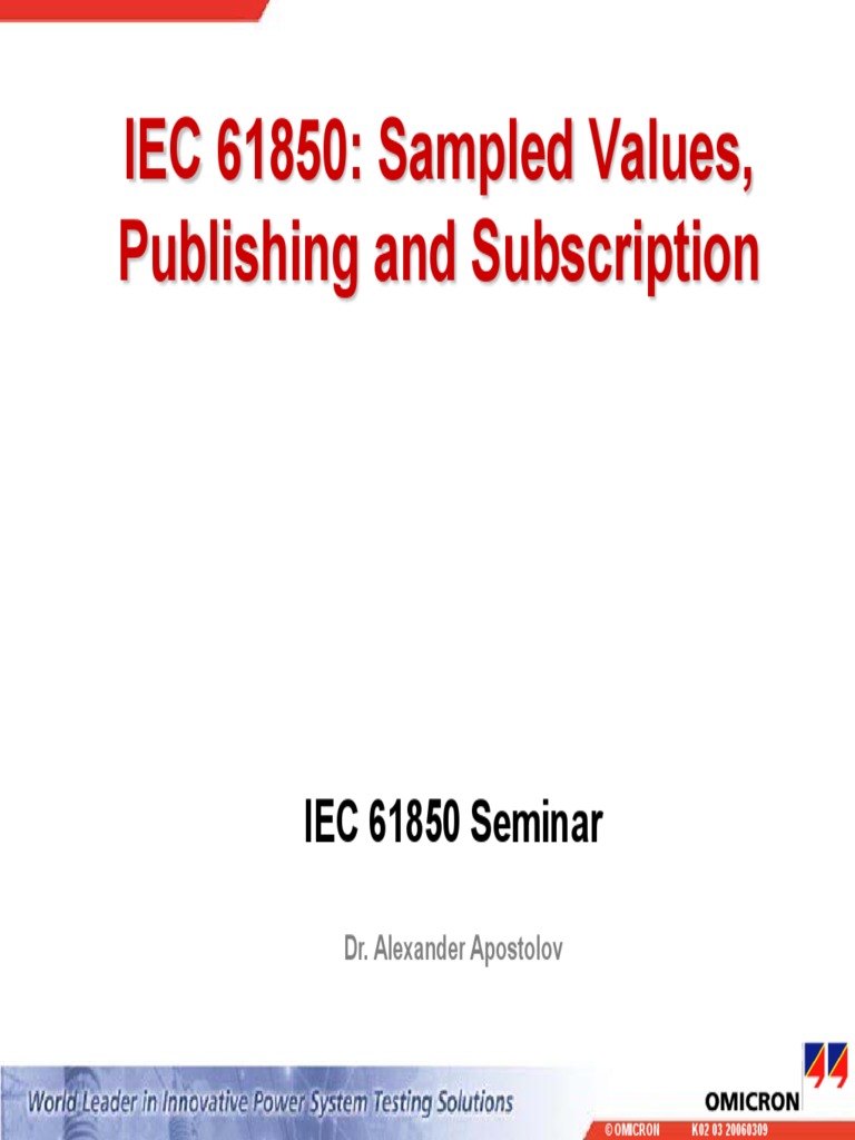 IEC 61850: Sampled Values, Publishing and Subscription | PDF | Scada ...