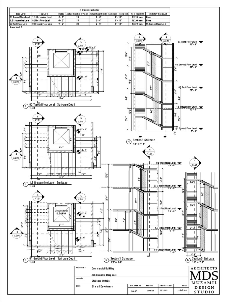 Staircase schedule details heights and dimensions | PDF | Stairs ...
